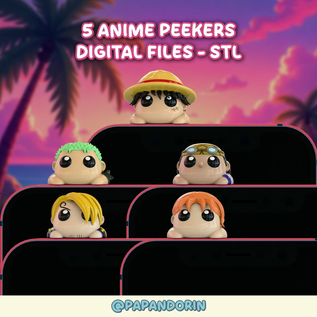 5 Pirate Anime Hipper / Peeker Charms Bundle - DIGITAL 3D FILES - Etsy