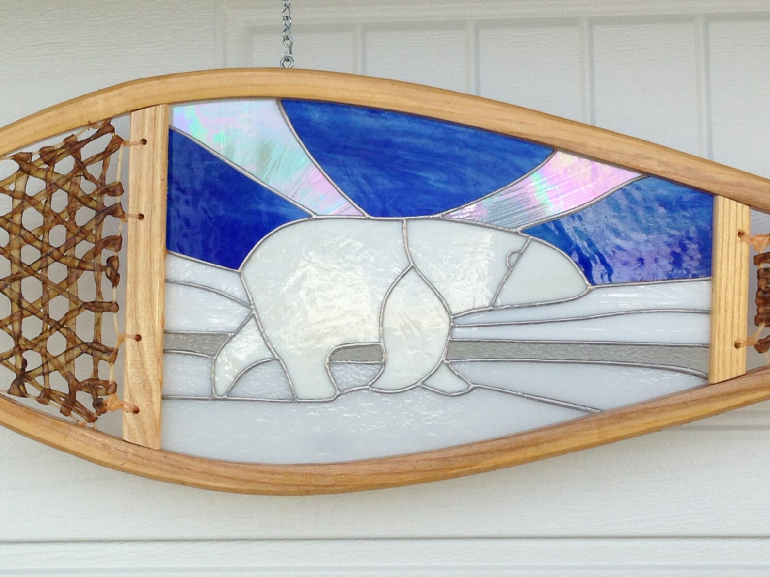 Polar Bear Stained Glass Snowshoe Etsy