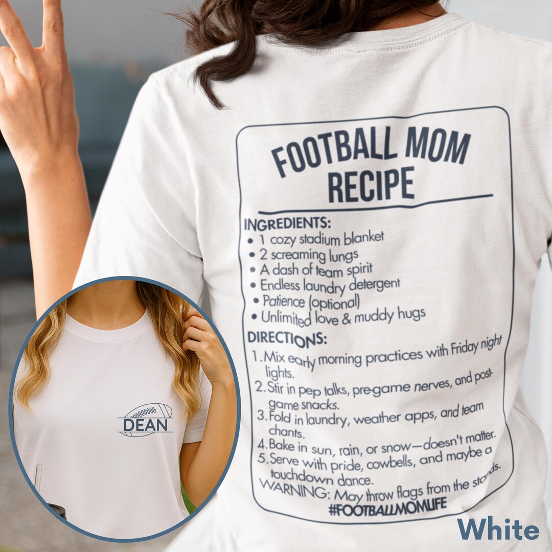 Custom Football Mom Recipe Shirt Game Day Tee Comfort Colors ...