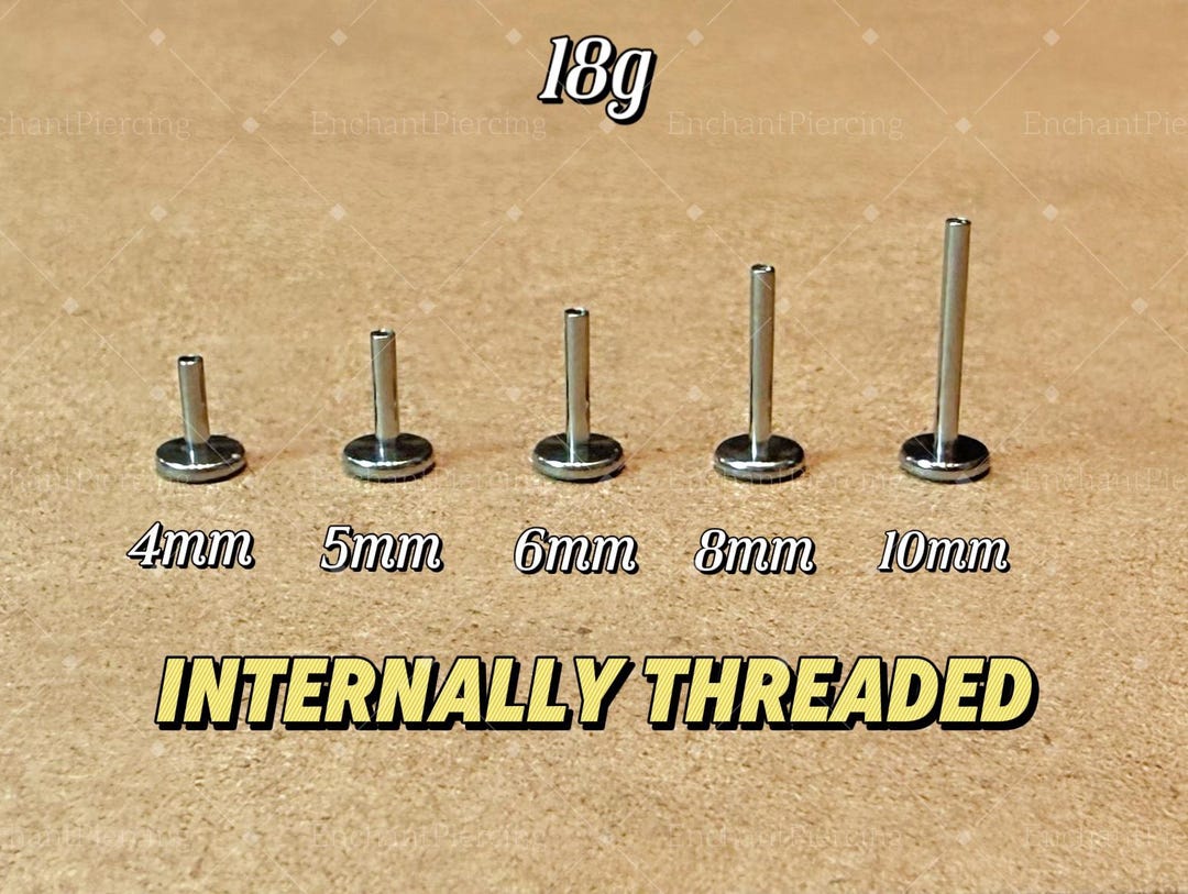 Internally Threaded 16g 18G Implant Grade Titanium F136 Flat Back ...