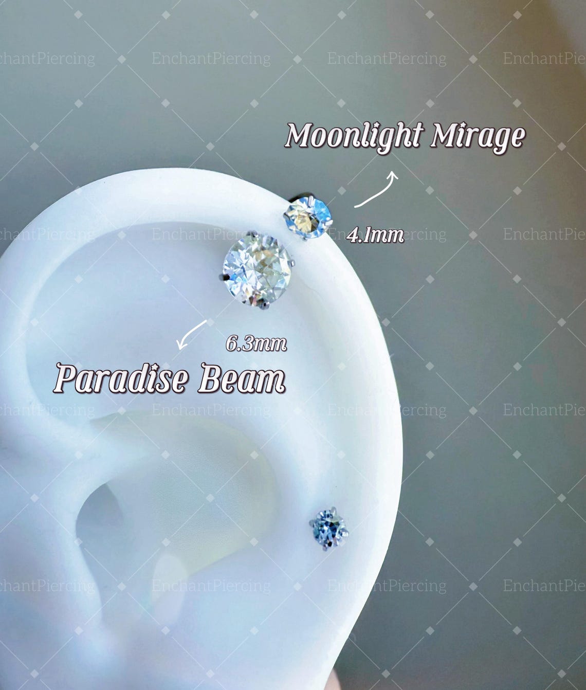 18g Implant Grade Titanium F136 Swarovski Internally Threaded Flat Back ...