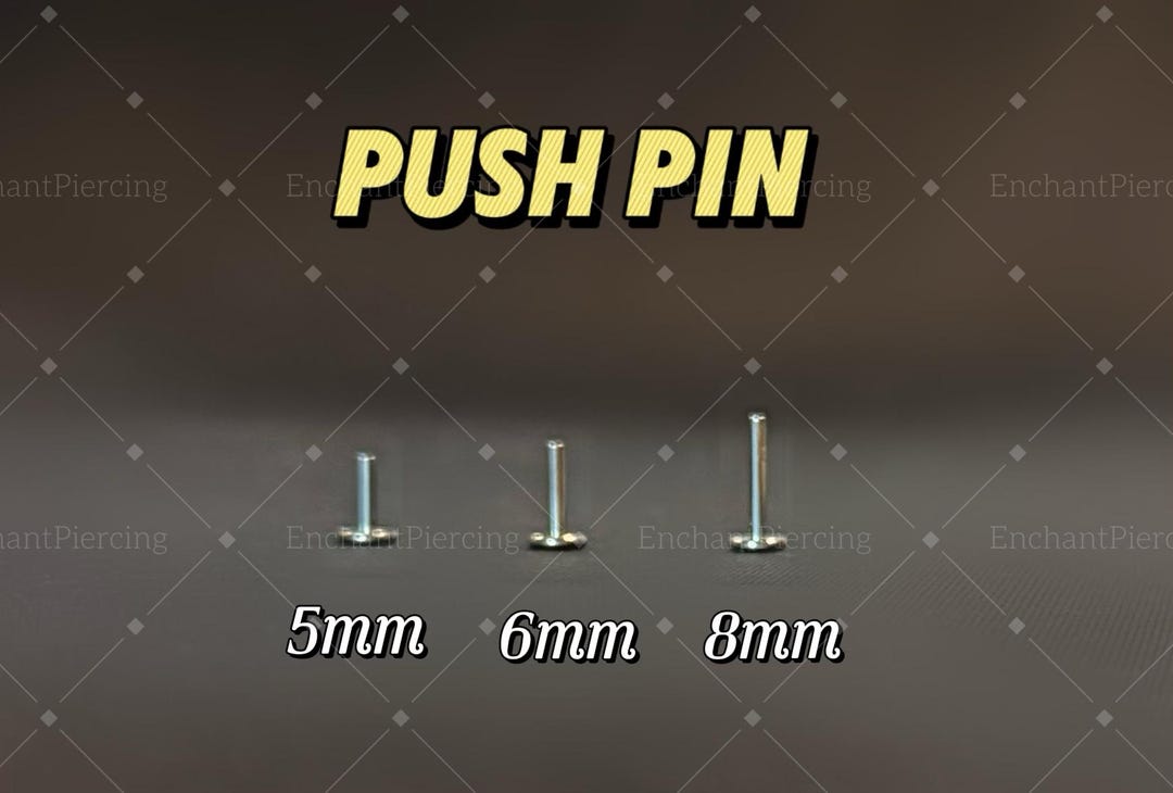 16g 18G Implant Grade F136 Titanium Push Pin Flat Back Replacement Post ...