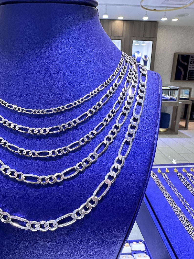 925 Sterling Silver Figaro Link Chain Necklace – Solid Silver Chain for ...