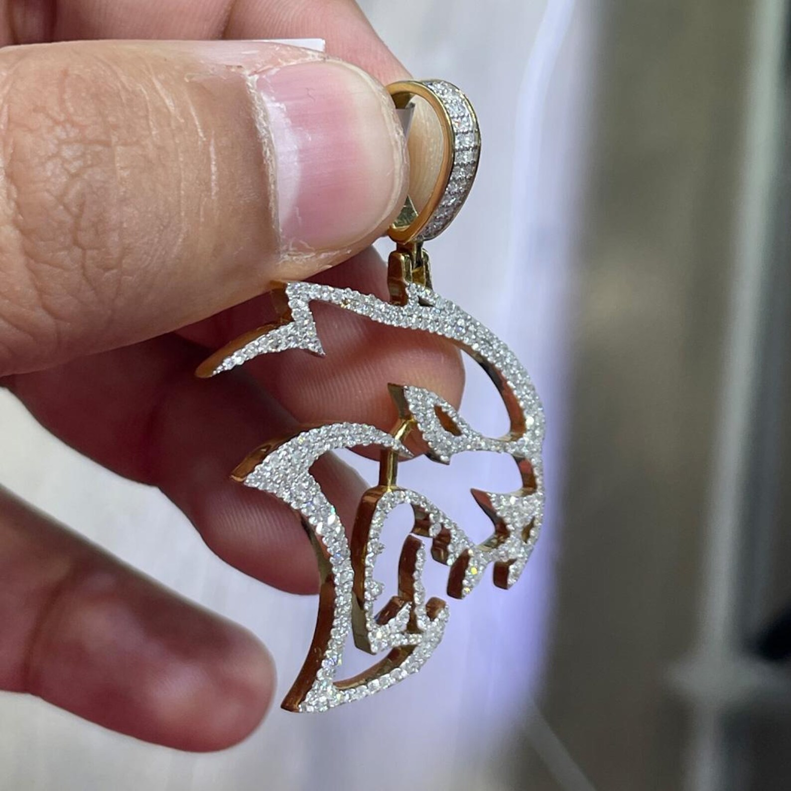 Dodge Hellcat Custom Iced Out Pendant VS Natural Diamond Iced Out Face ...