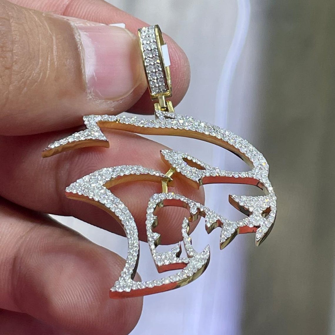 Dodge Hellcat Custom Iced Out Pendant VS Natural Diamond Iced Out Face ...