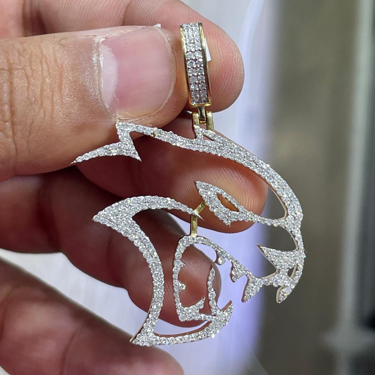 Dodge Hellcat Custom Iced Out Pendant VS Natural Diamond Iced Out Face ...