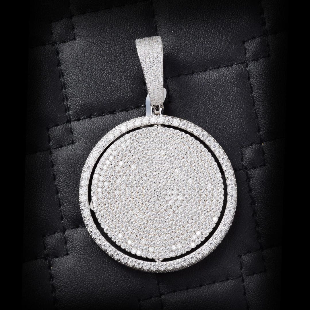 Moissanite Iced Out Round Circle Hip Hop Rapper Medallion Pendants ...