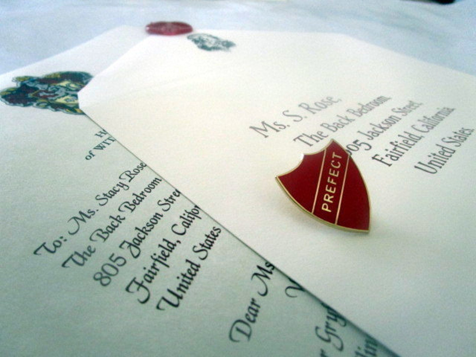 Prefect Letter With "prefect" Badge Personalized - Etsy