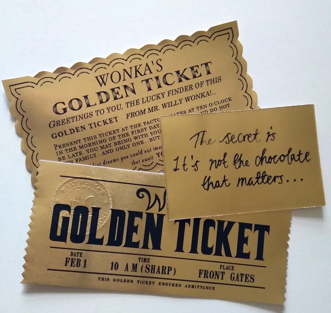 Chocolate Factory Golden Tickets (set of 3) - Etsy