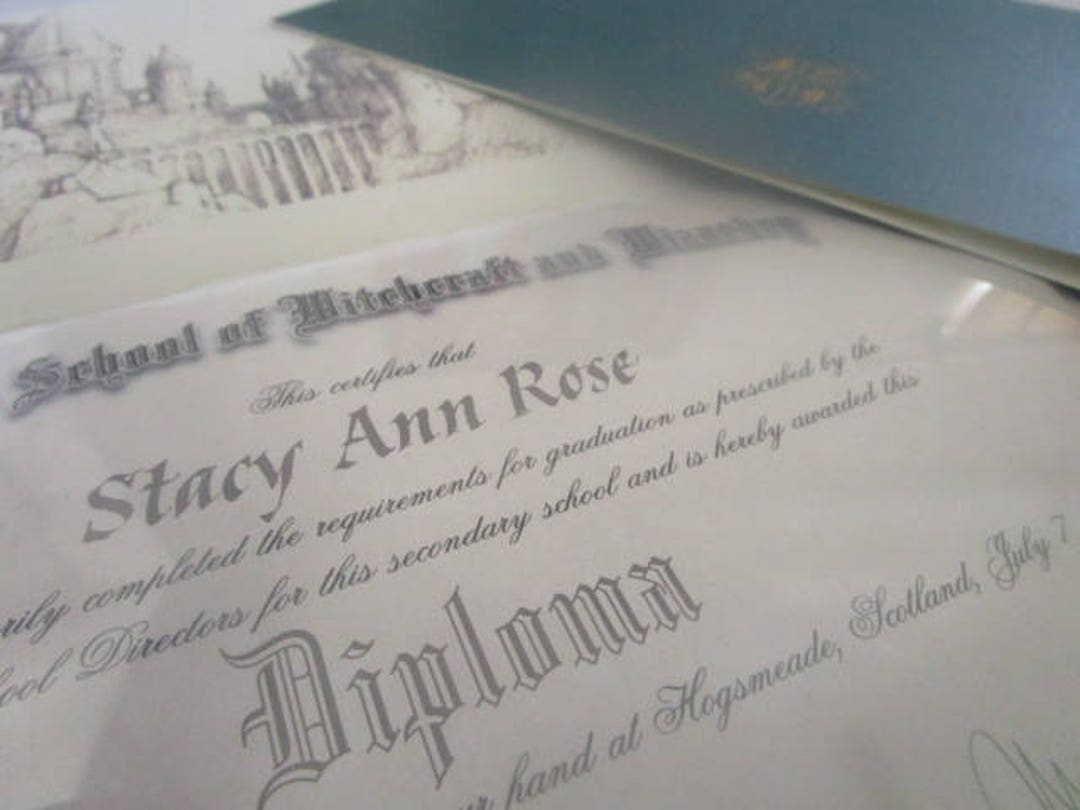 Magic School Diploma Personalized 8" X 5" - Etsy