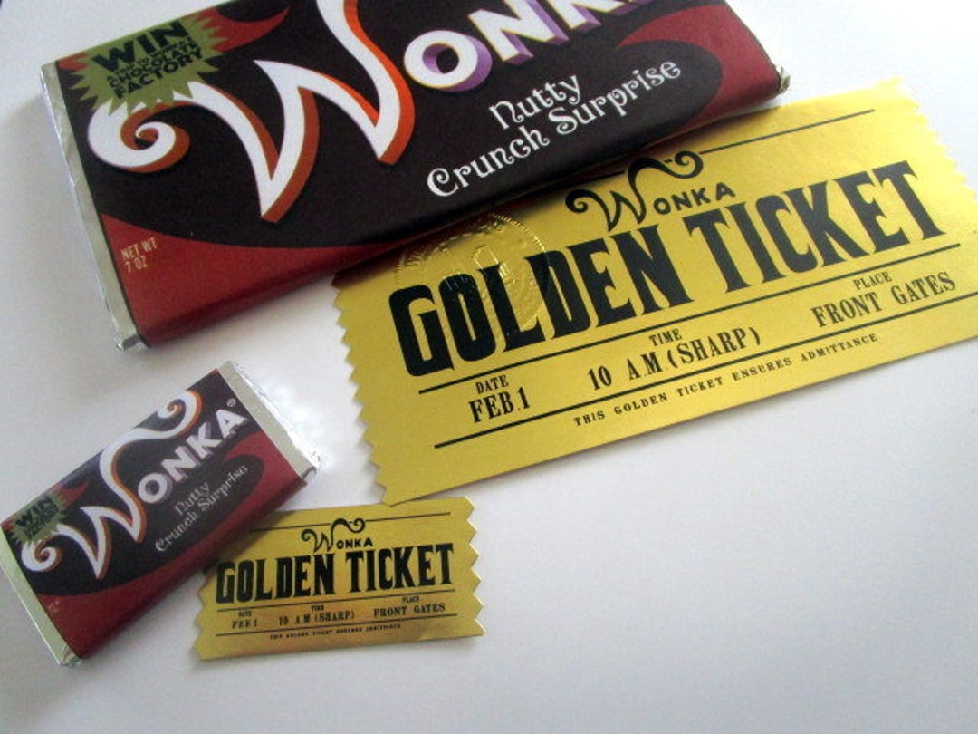 Mini Golden Ticket and Chocolate Bar Prop Set for 18" Dolls (modern) - Etsy