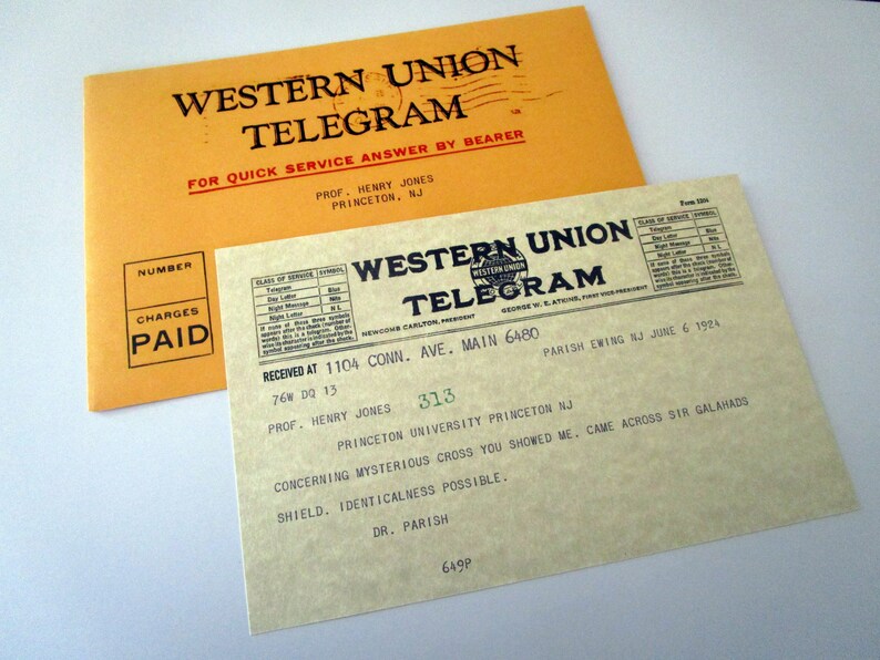 Indiana Jones 1924 Telegram Replica Prop - Etsy