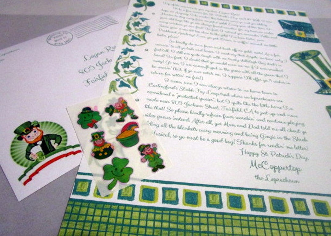 Letter From a Leprechaun for St. Patrick's Day Personalized - Etsy