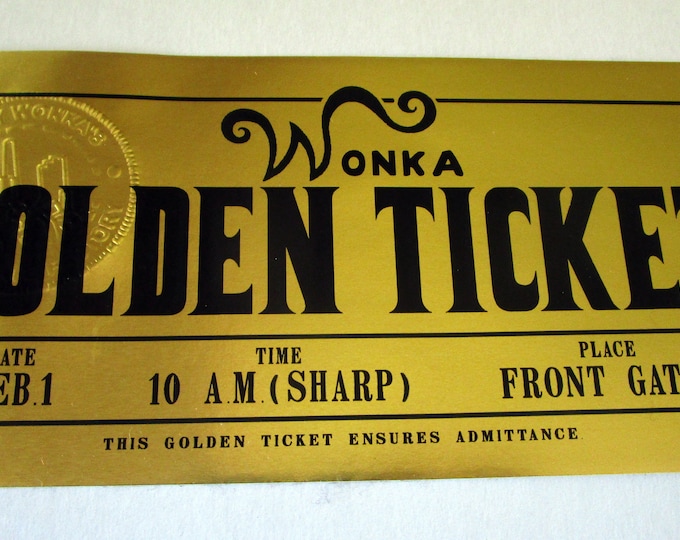 Chocolate Factory Golden Ticket Custom Prop Replica (modern) - Etsy