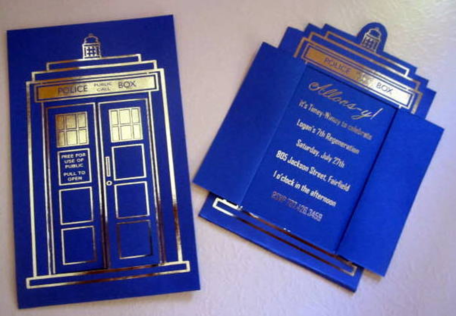 Blue Police Box Custom Greeting Card | Etsy