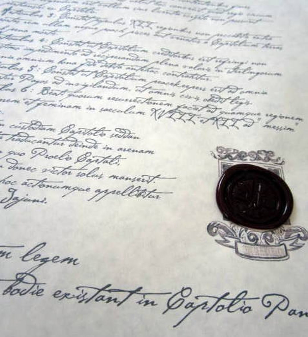 Latin Treaty With Wax Seal Replica Prop - Etsy