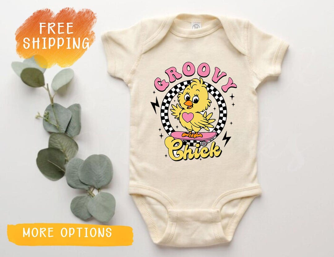Groovy Chick Onesie, Retro Baby Outfit, 70s Inspired Bodysuit, Baby ...