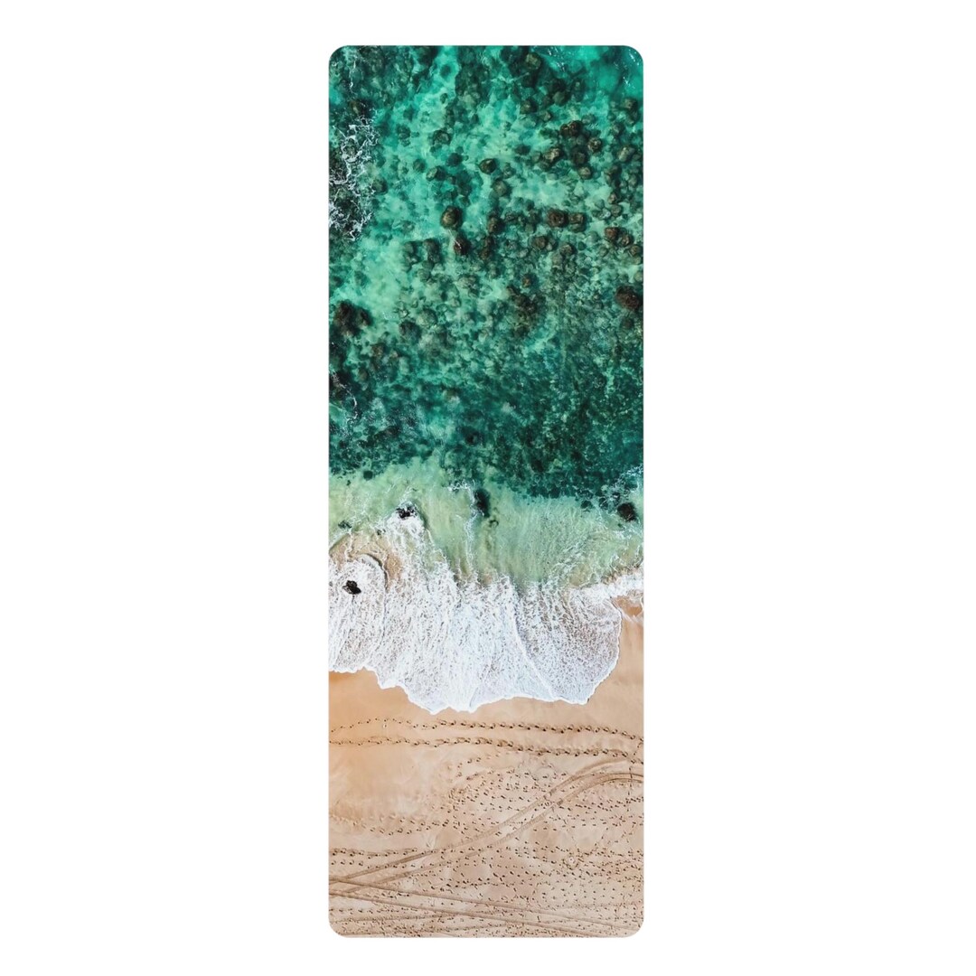 Aerial Ocean Waves Rubber Yoga Mat | Beach Shoreline Yoga Mat - Etsy
