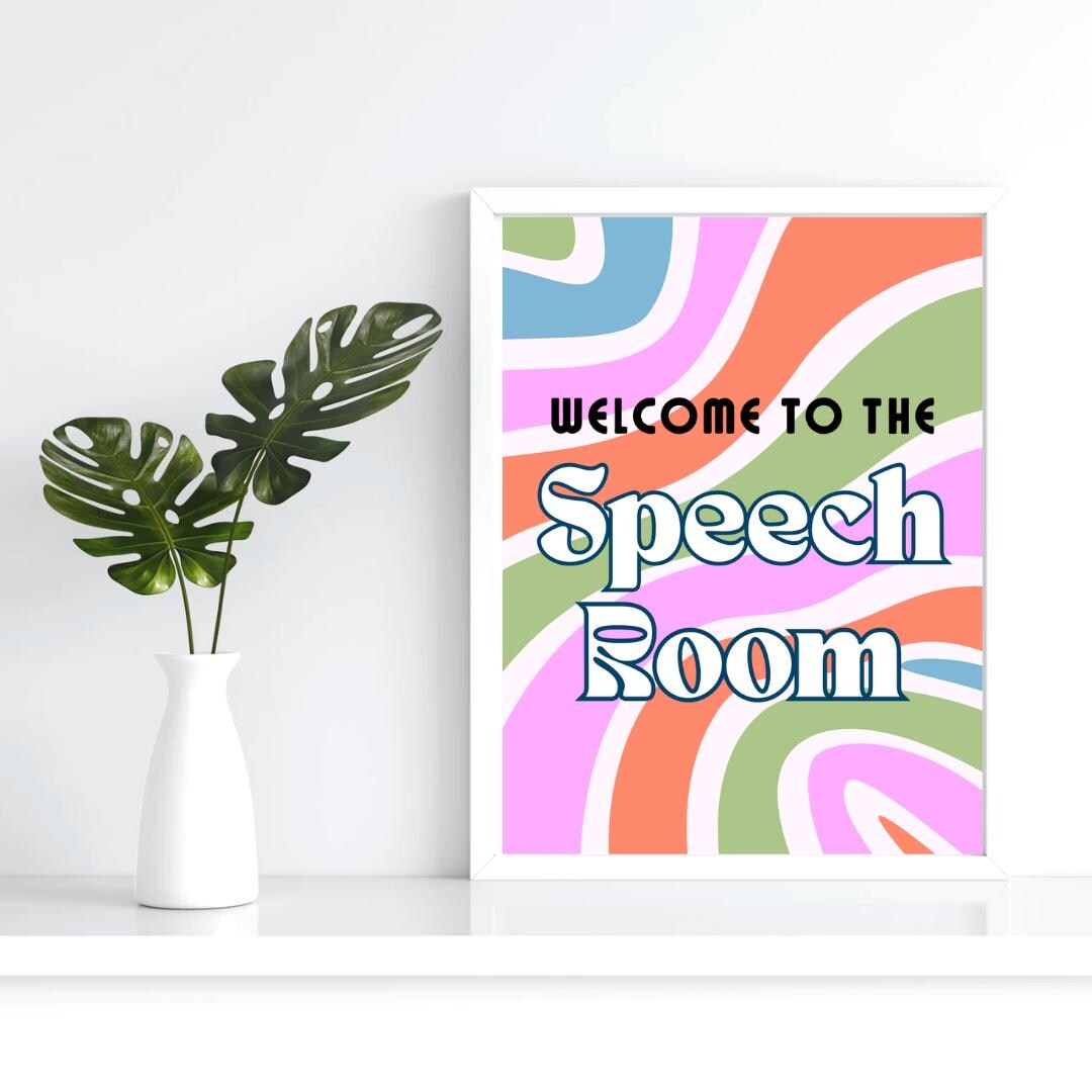 Speech Room Poster - Aesthetic Retro Groovy Fun Wall Decor SLP ...
