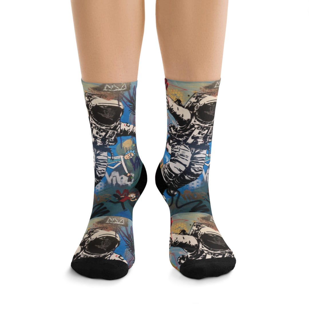 Cosmic Graffiti Socks - Funky Socks for Space Lovers, Unique Gift for ...