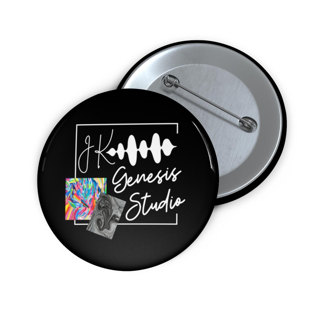 JK Genesis Studio Logo Custom Pin Buttons, Colorful Art Badges, Studio ...