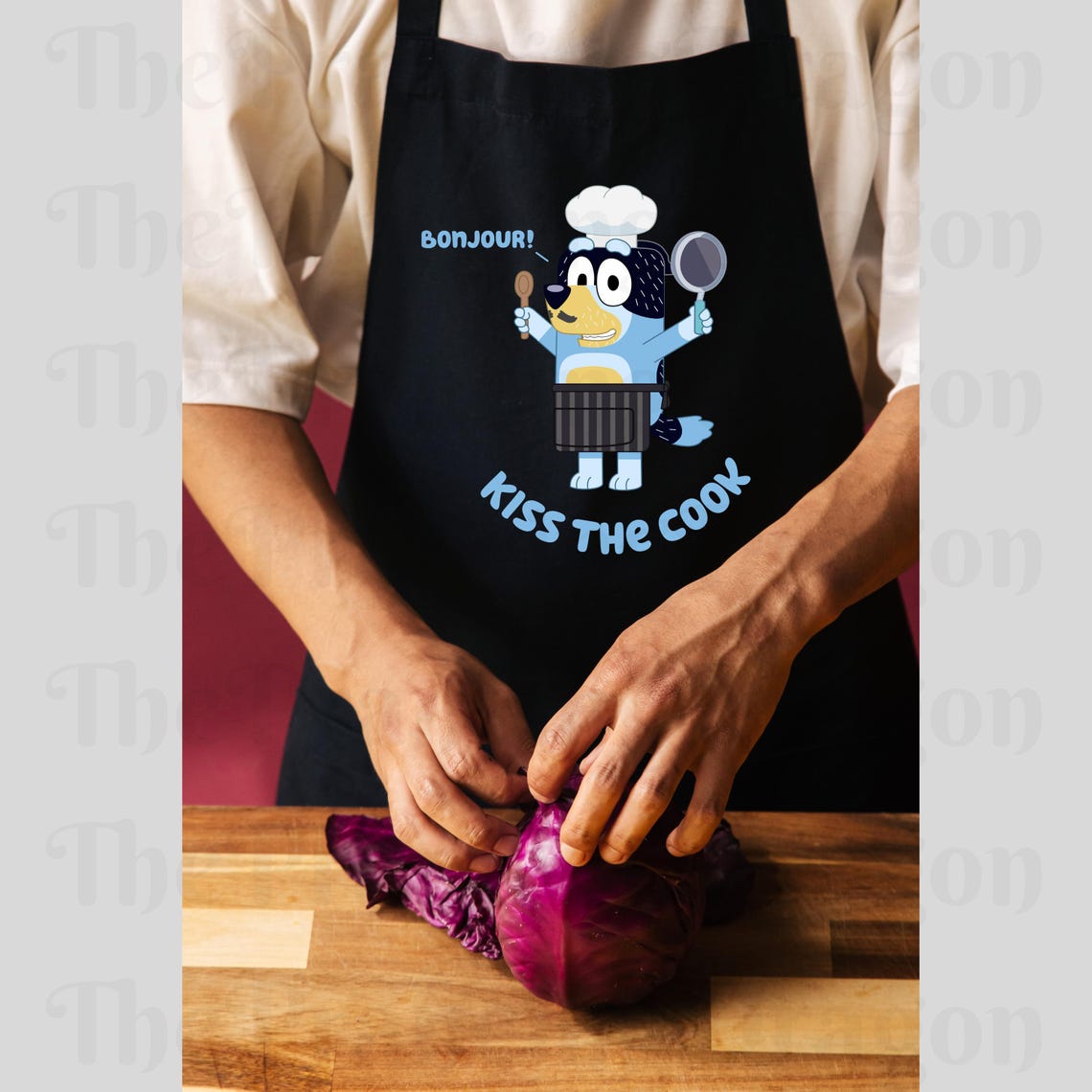 Bluey Bandit Design for T-shirts Aprons Chef Fathers Day Kiss the Cook ...