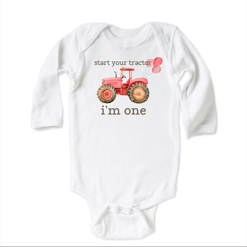 Red Tractor First Birthday Onesie® Brand - Farm Theme ( C36454 ) - Etsy