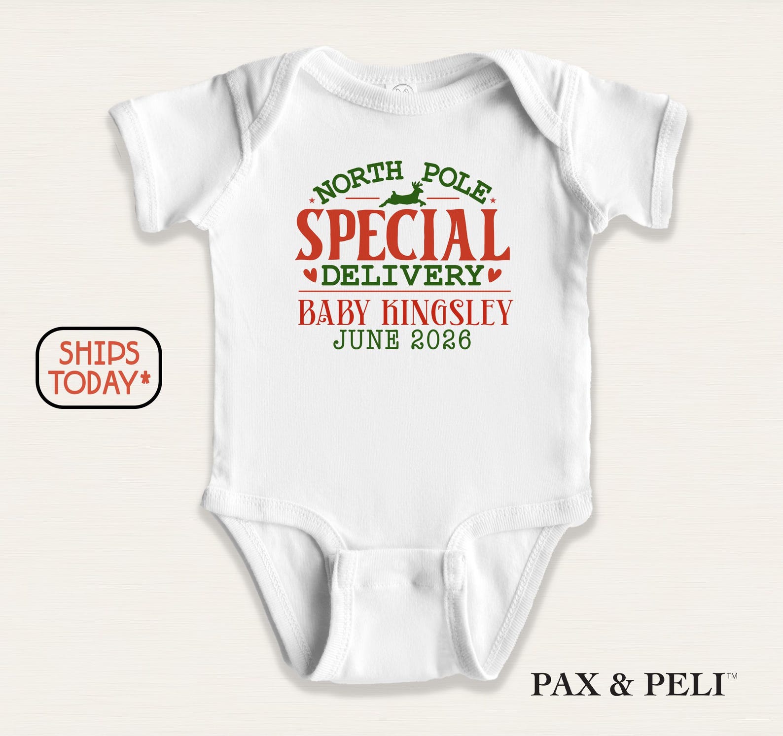 North Pole Special Delivery Onesies® Brand, Holiday Pregnancy Reveal ...