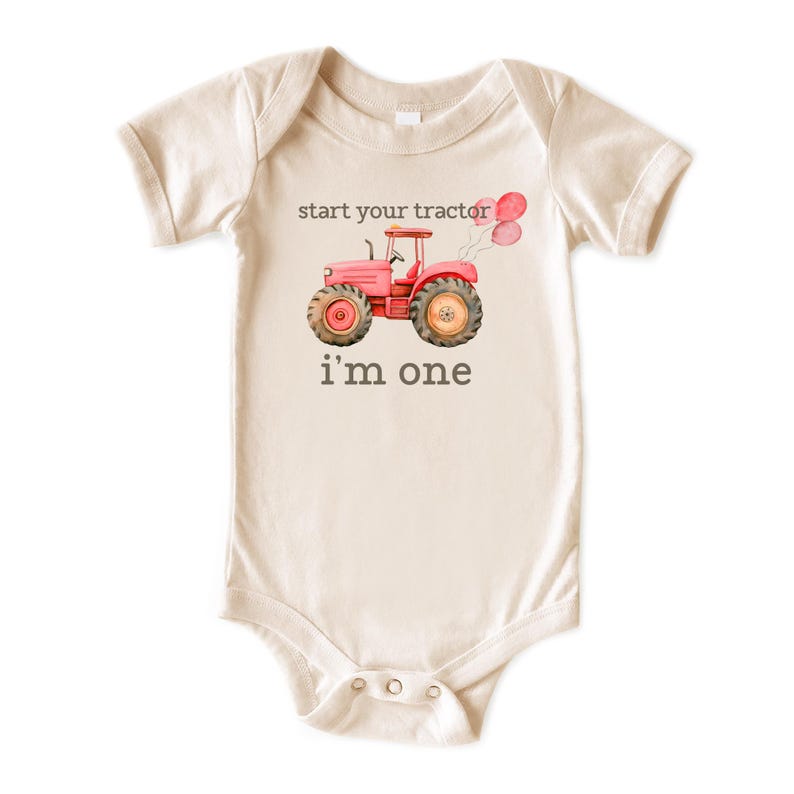 Red Tractor First Birthday Onesie® Brand - Farm Theme ( C36454 ) - Etsy