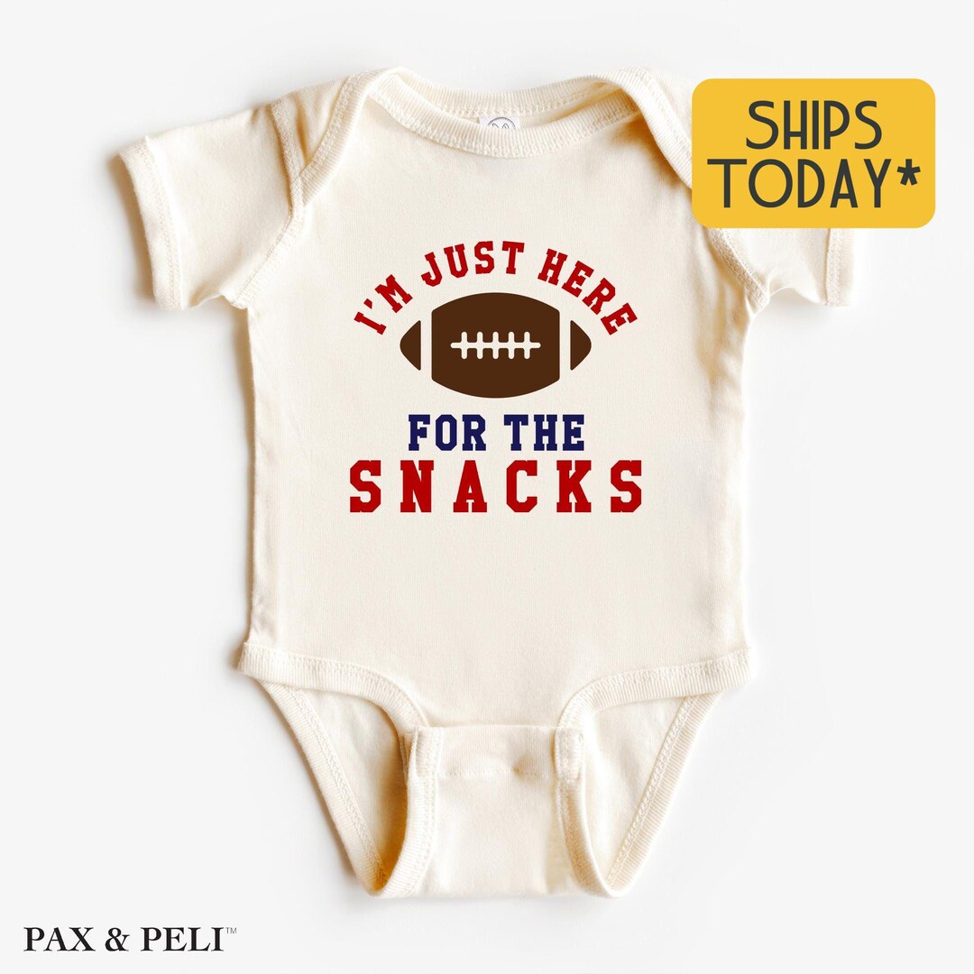 Football Onesie® Brand: Funny Baby Bodysuit, Game Day Snacks ( T12326 ...
