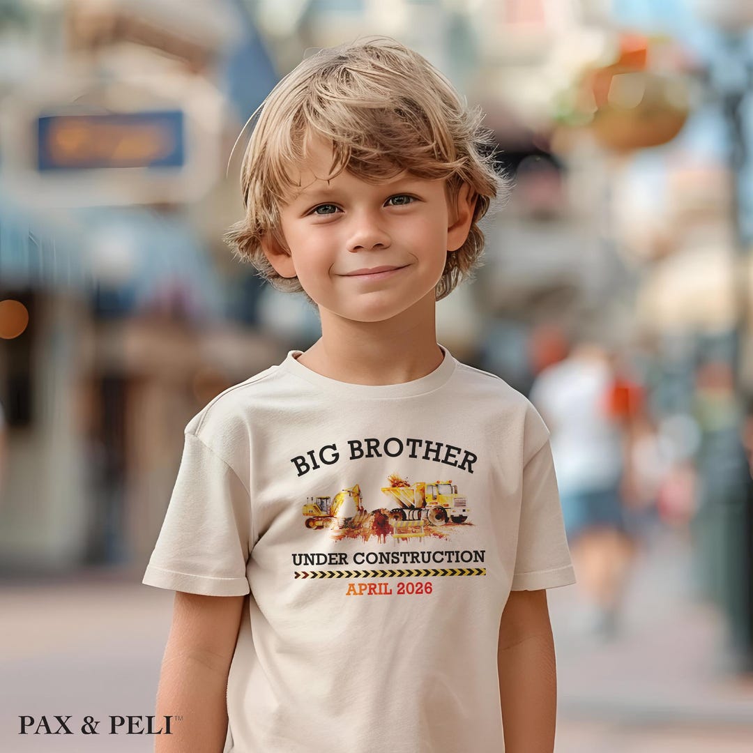 Big Brother Under Construction Shirt: Personalized Baby Reveal Tee ...