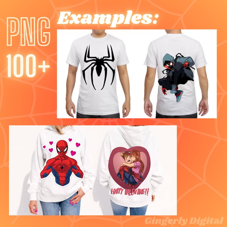 Spider-man Inspired PNG BUNDLE 100+ Chibi Spider-verse Stickers Miles ...