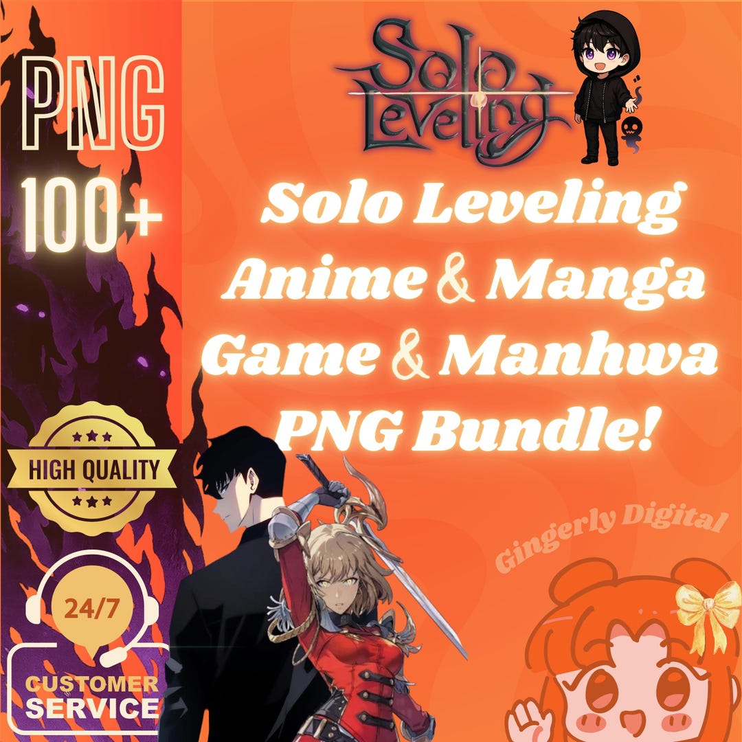 Solo Leveling Inspired PNG BUNDLE 100+ Chibi Anime Manga Manhwa Game ...