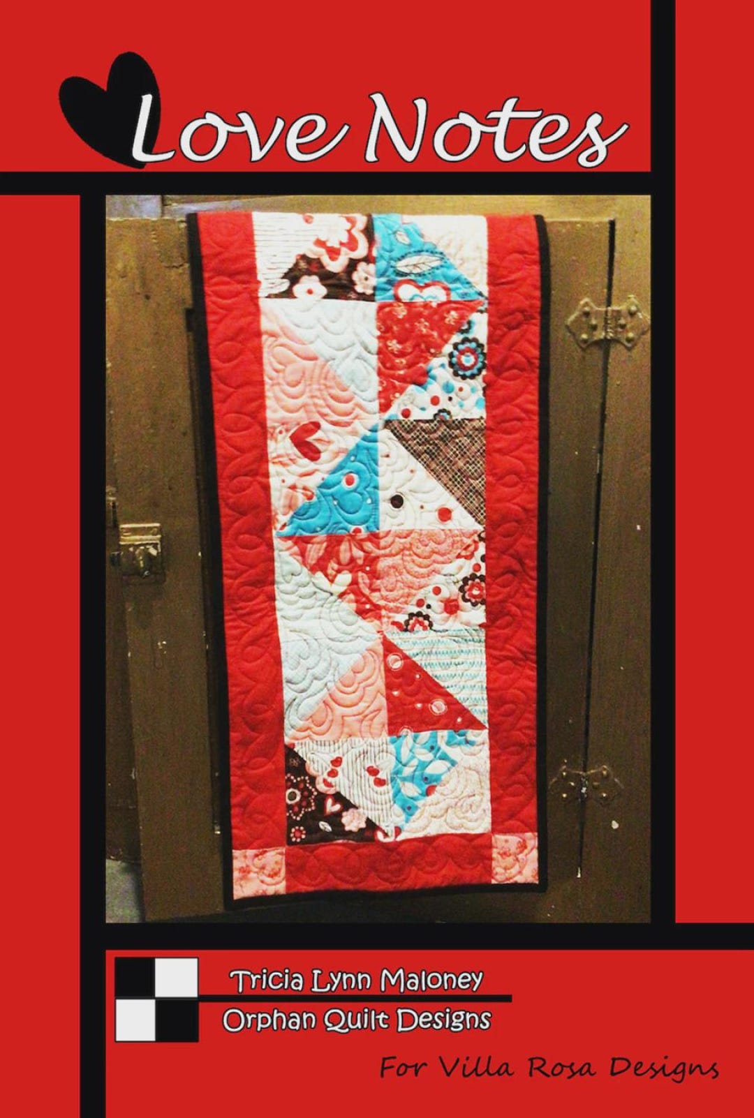 Love Notes Quilt Pattern - Valentines Day Table Runner Quilt - Villa ...
