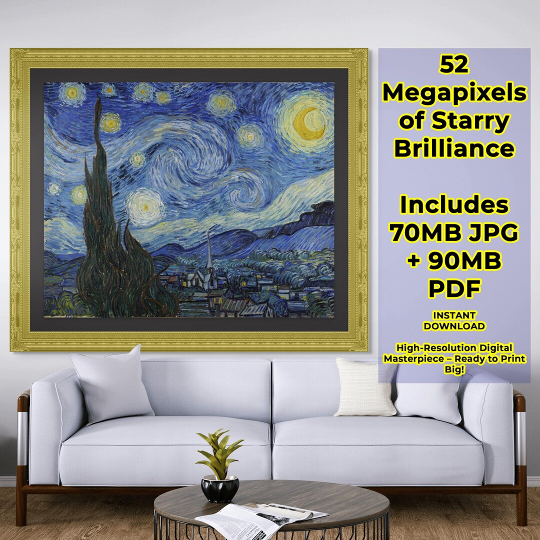 Starry Night Digital Download • Vincent Van Gogh Printable Art ...