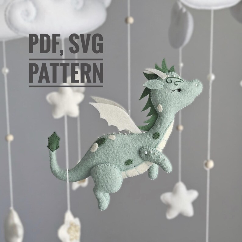 Dragon Felt Pattern, Dragon Pattern PDF SVG, Anime Ornament DIY Plush ...