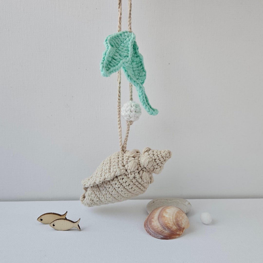 Nautilus Shell Crocheted, Car Hanging Charms, Boho Apartment ...