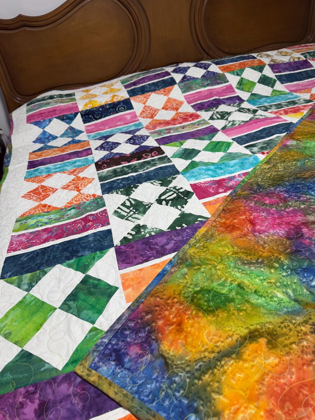 Batik Blast!! Quilt, Homemade, Batik, Throw, Blanket, Bedding, Colorful ...