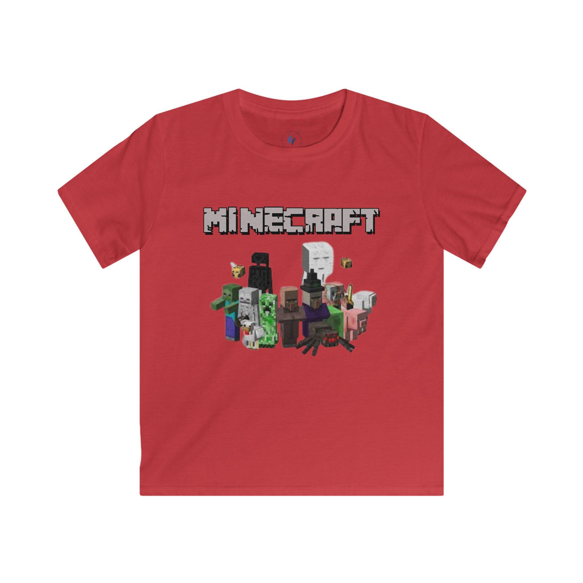 Minecraft Kids Tee Shirt With Cute Figures, Gamer Gift, Youth Gaming ...