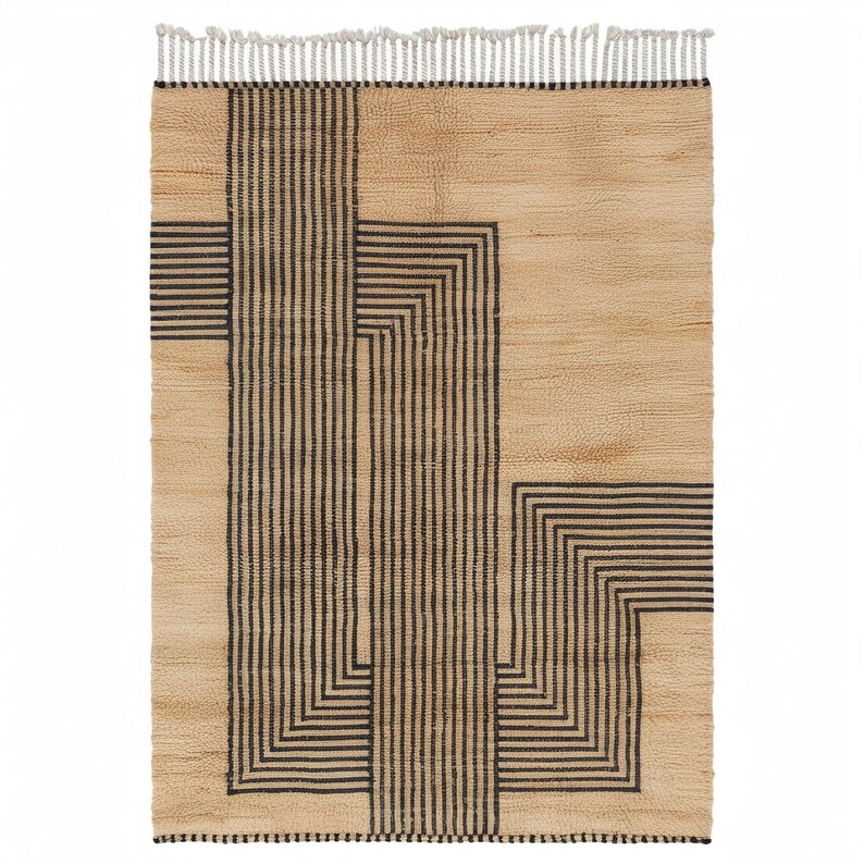 Tan Moroccan Rug, Tan and Black Moroccan Shag Rug, Moroccan Carpet, Tan ...