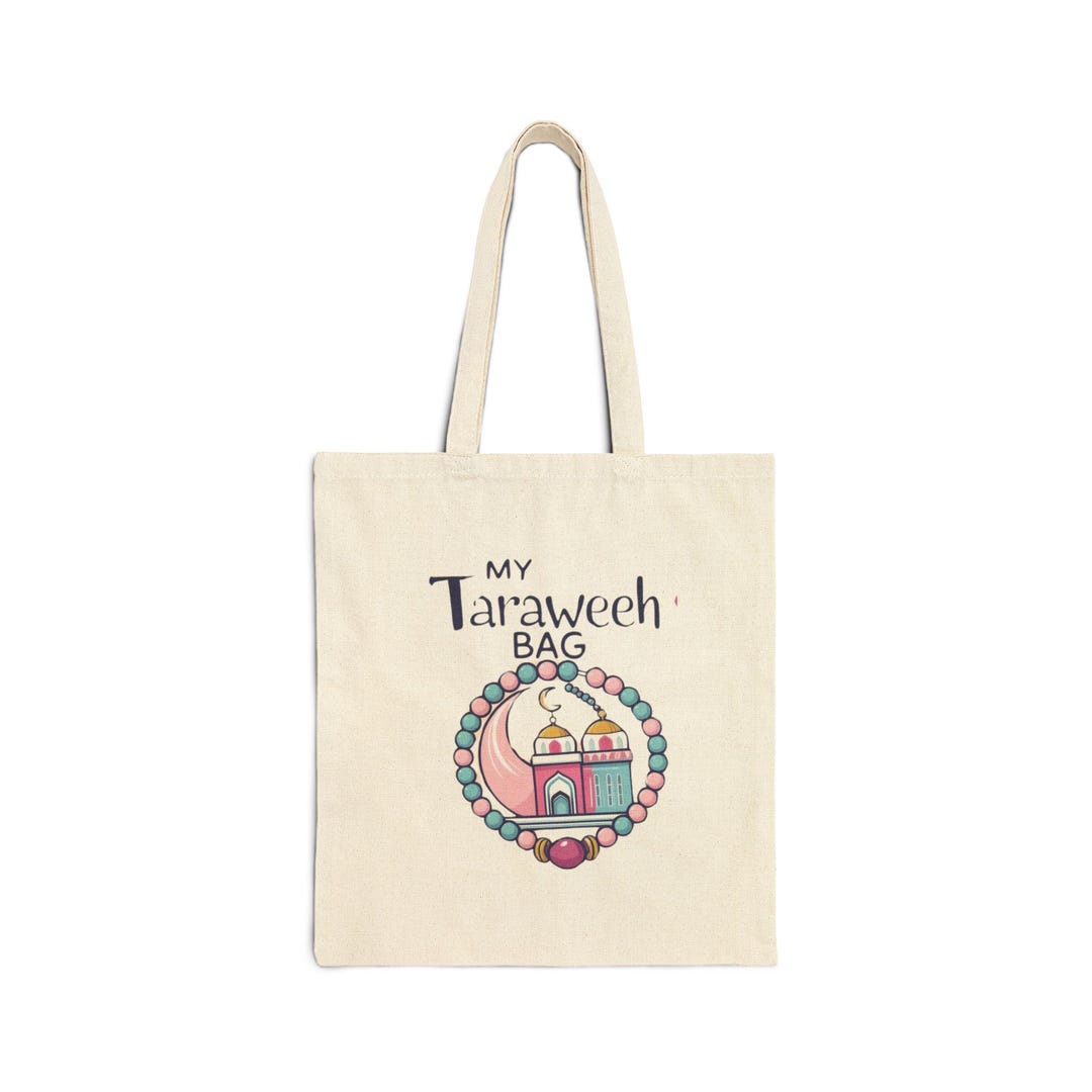 My Taraweeh Bag - Cotton Canvas Tote for Ramadan, Eco-friendly, Market ...