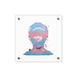 Trans Colors Abstract Portrait, Acrylic Wall Art Panel, LGBT Pride ...