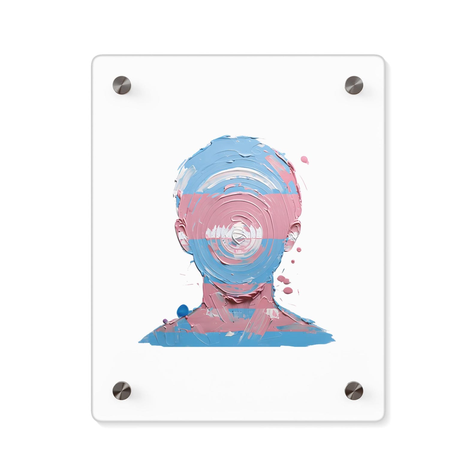 Trans Colors Abstract Portrait, Acrylic Wall Art Panel, LGBT Pride ...