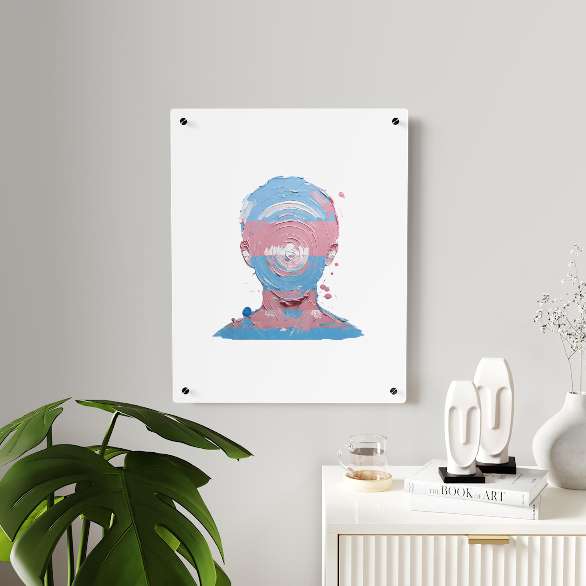 Trans Colors Abstract Portrait, Acrylic Wall Art Panel, LGBT Pride ...