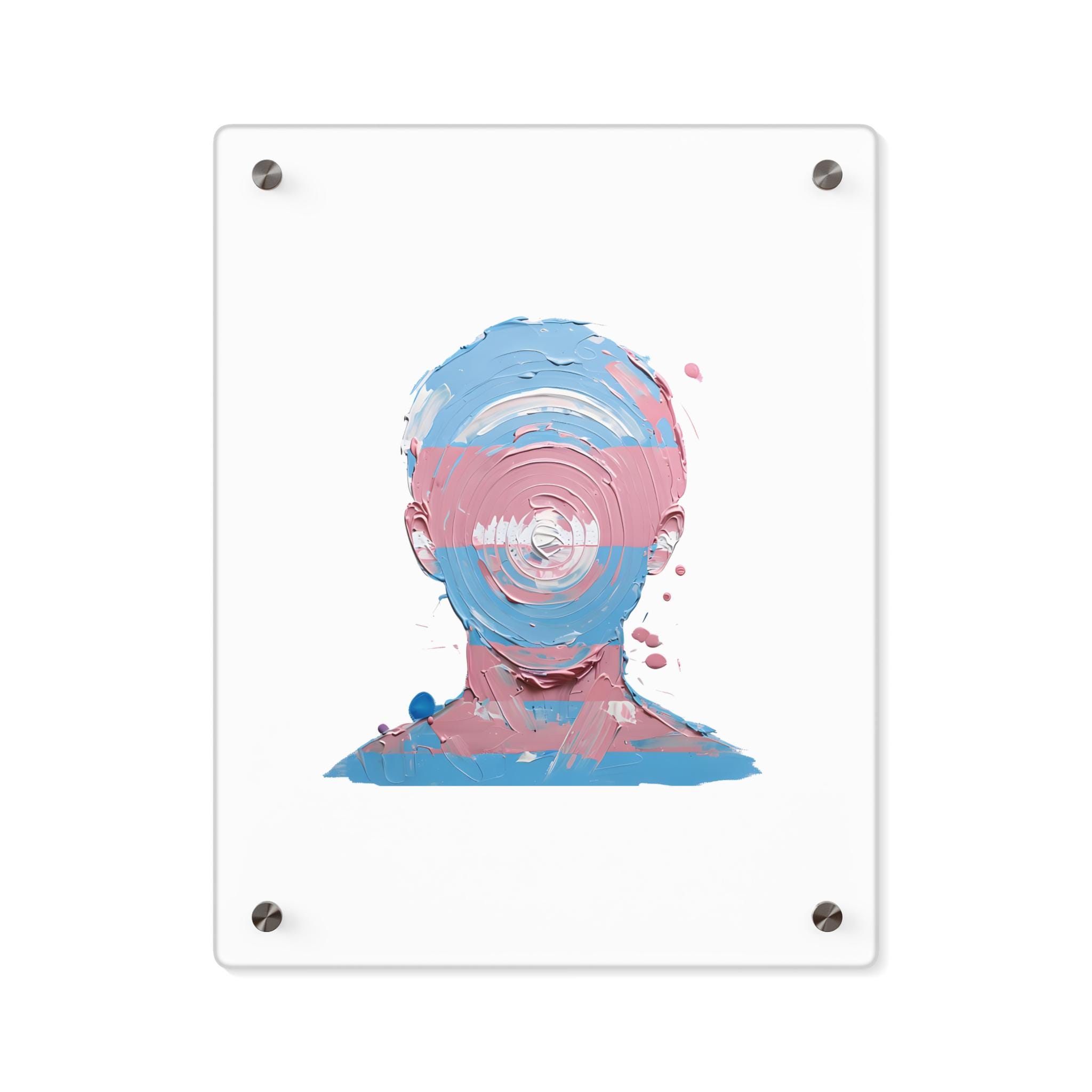 Trans Colors Abstract Portrait, Acrylic Wall Art Panel, LGBT Pride ...