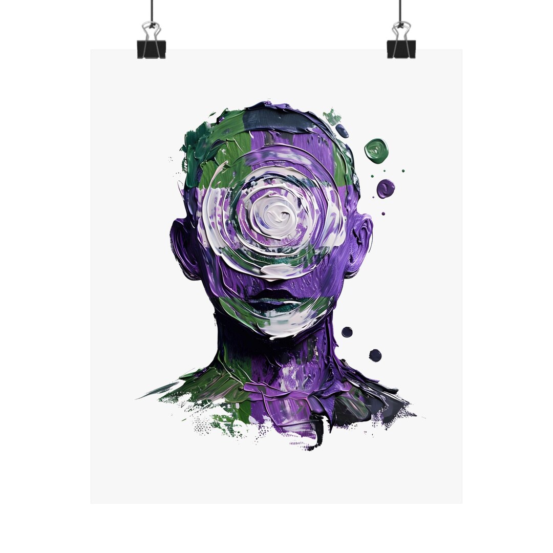 Gender Queer Abstract Portrait Matte Vertical Posters, Modern Art, Wall ...