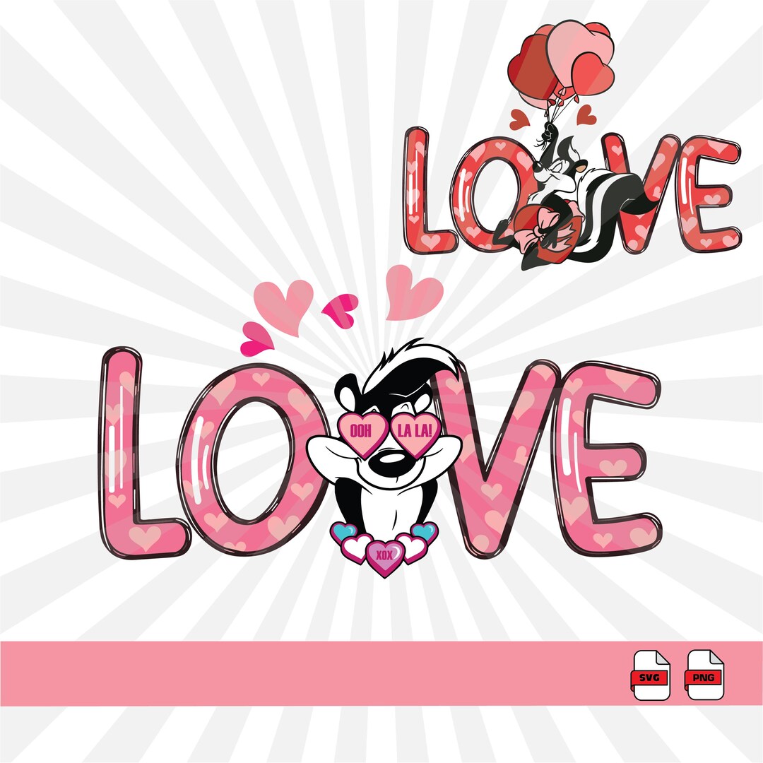 Pepe Le Pew Valentines Day SVG PNG Files - Etsy