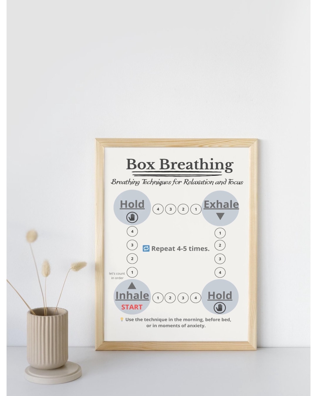 Box Breathing Printable: Navy SEAL Technique for Anxiety Relief ...