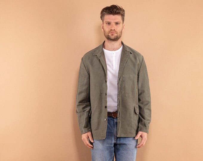 70s Moleskin Work Jacket, L Work Jacket, Vintage Workwear, Industrial ...