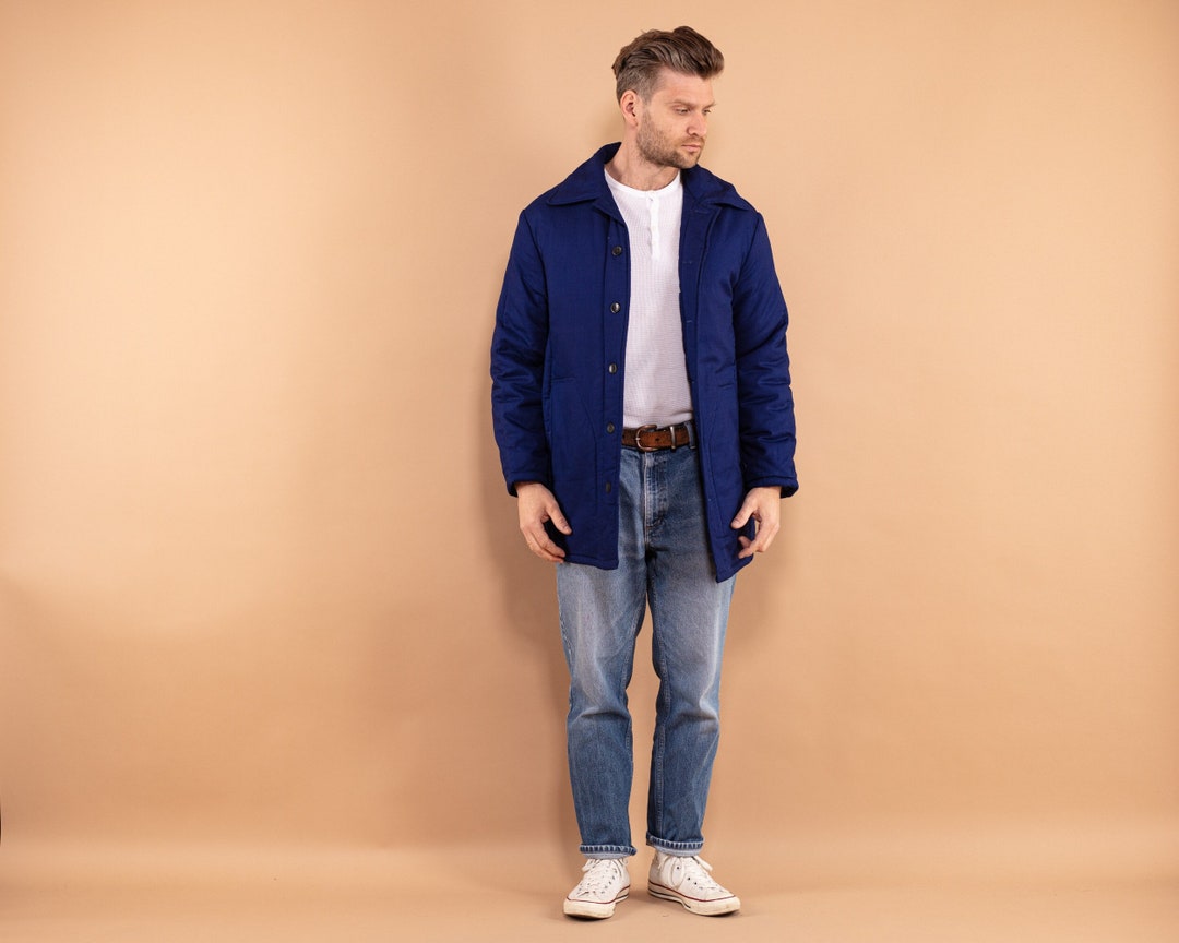 Men Workers Coat, Size M Mechanic Jacket, Vintage Workwear, Industrial ...